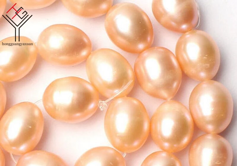 One Strands Real Pearl 7-8mm Bright Pink Pearl Oval Round Natural ...