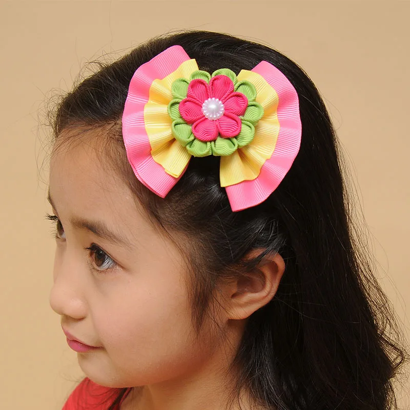 Hand Customize10pc Free Shipping Layered Toddler Hair Bows Solid Large ...