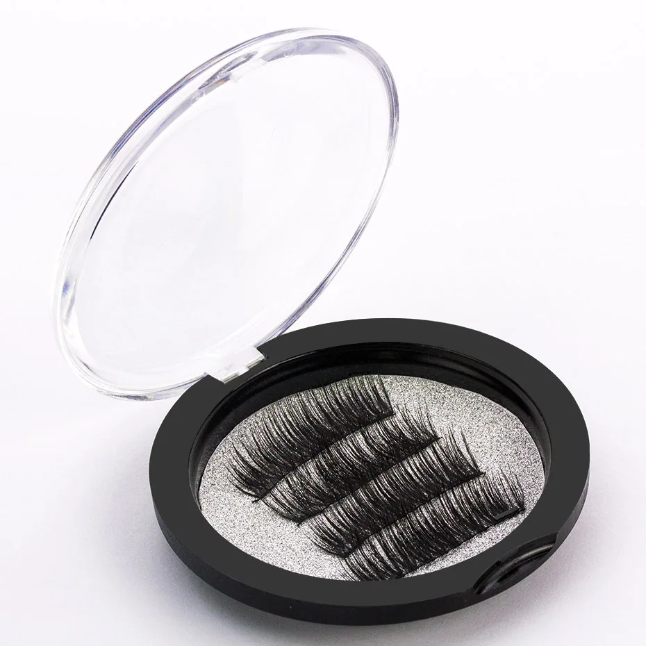Hot 3D Double Magnetic Eyelashes Magnet False Eyelashes Full Strip ...