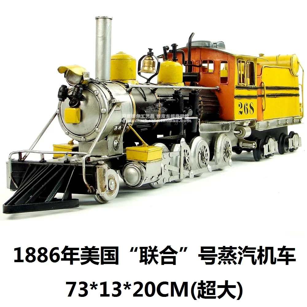 Hot-Sales-Yellow-Retro-American-1886-union-Steam-Locomotive-Model ...