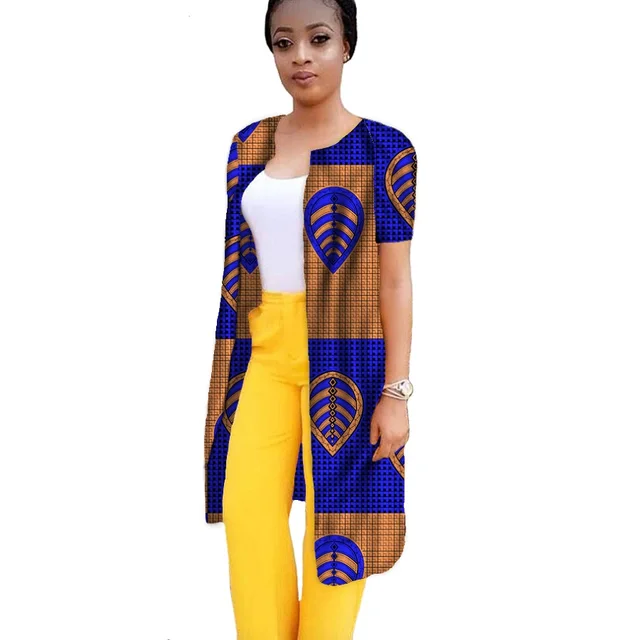 New Design African Print Women Long Trench Coats Women Fashion Coats