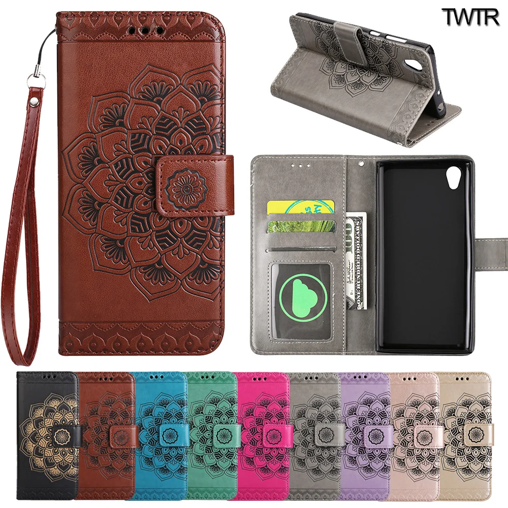 Flip Case for SONY Xperia L1 L 1 G3312 Floral Case Phone Leather Cover ...
