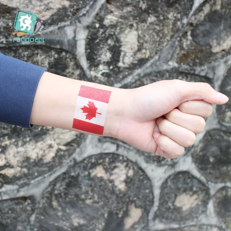 Canadian Flag Waving Tattoo