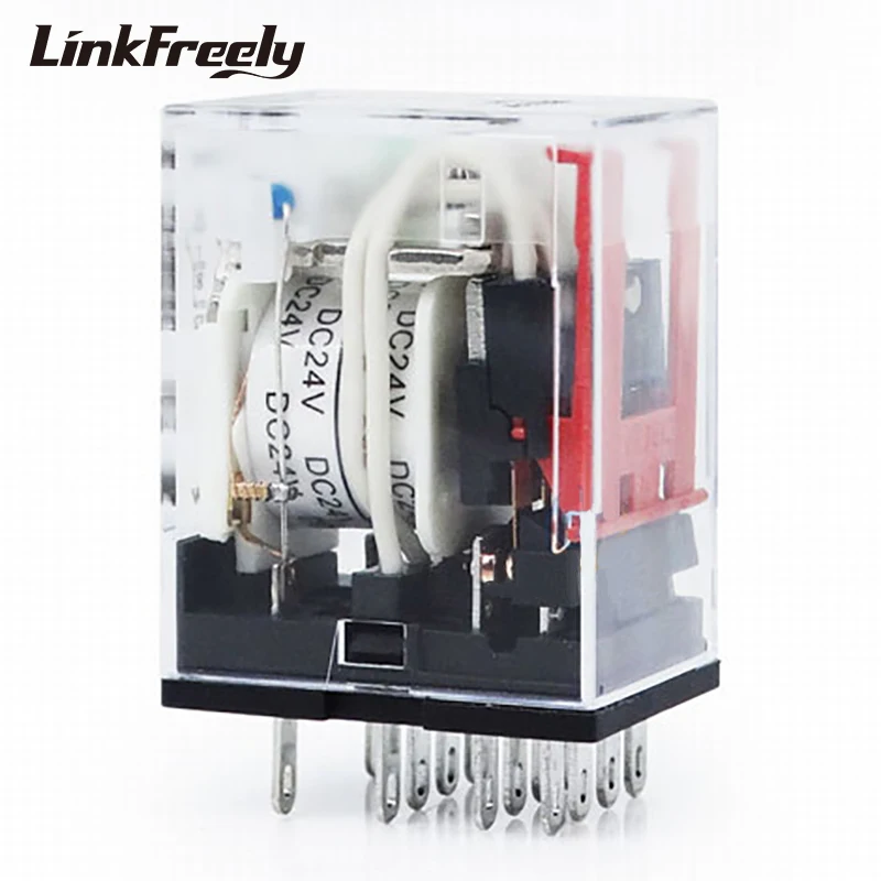 YJ4N-GS Miniature Electromagnetic Contact Relay 4-Way 14Pins 12VDC 24VDC 110VAC 220VAC Relay ...