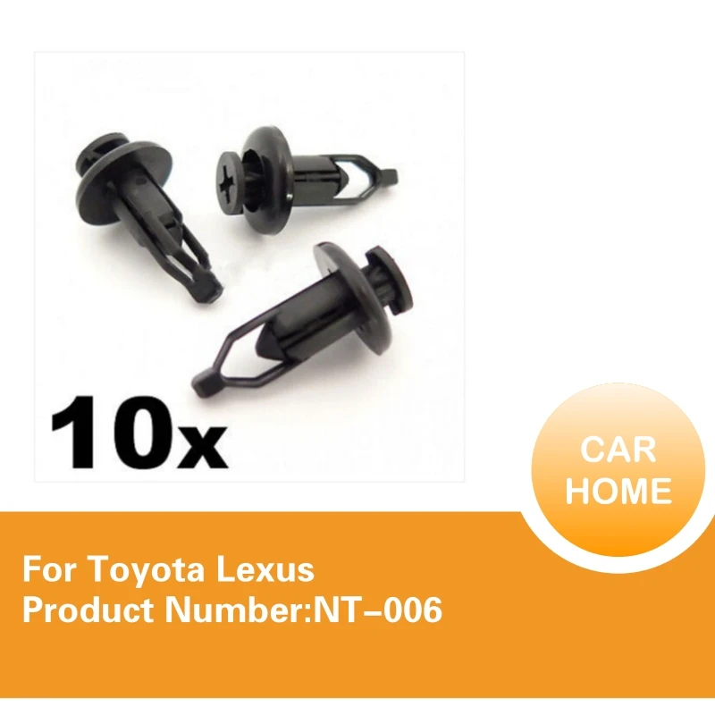 10x 9mm Front & Rear Plastic Bumper Clips Identical For Toyota Lexus ...