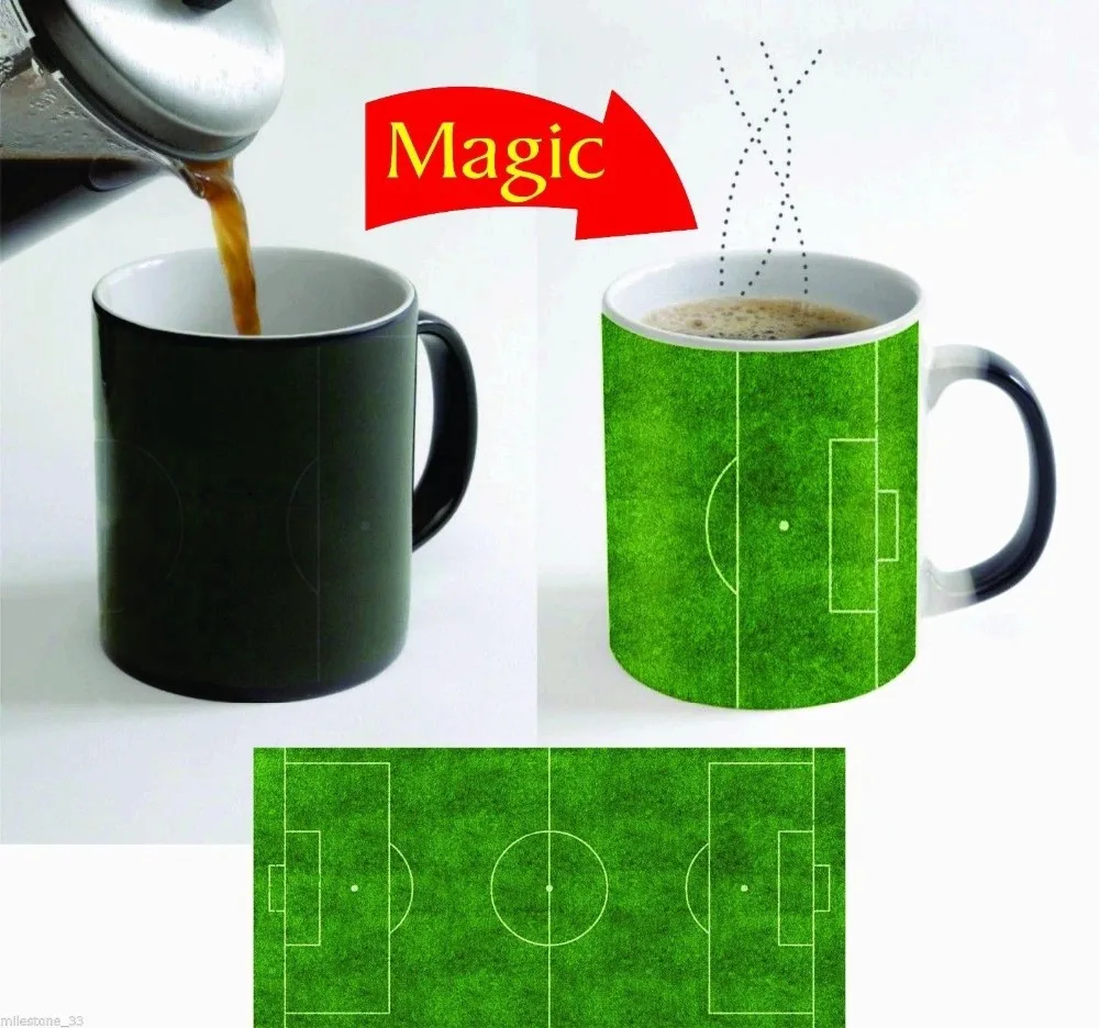 football mugs coffee mugen tea mugs heat sensitive heat reactive Magic ...