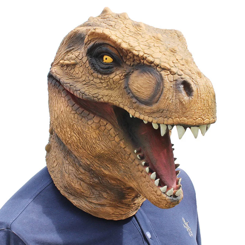 Realistic T-Rex Dinosaur Mask Jurassic World Cosplay Mask Adults Animal ...