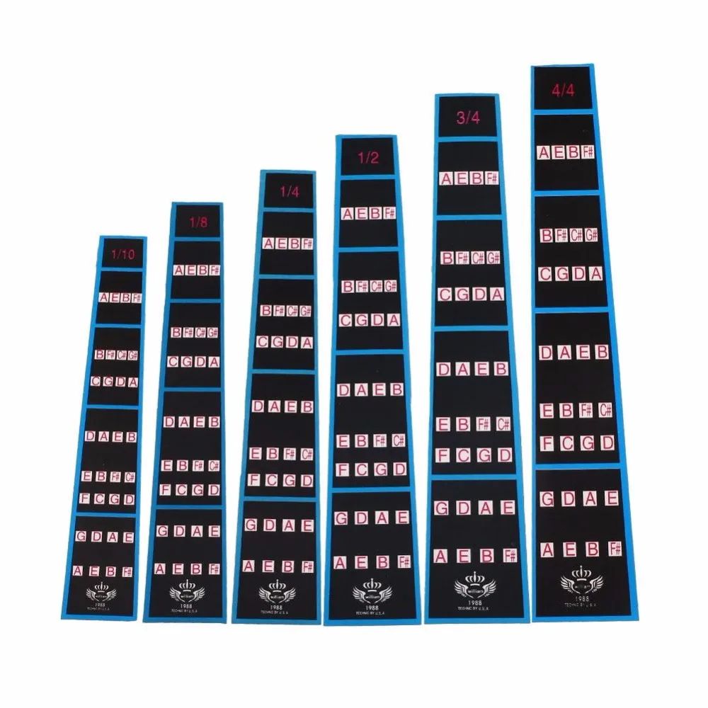 6pcs Violin Fiddle Practice Fingerboard Sticker Finger Guide Indicator