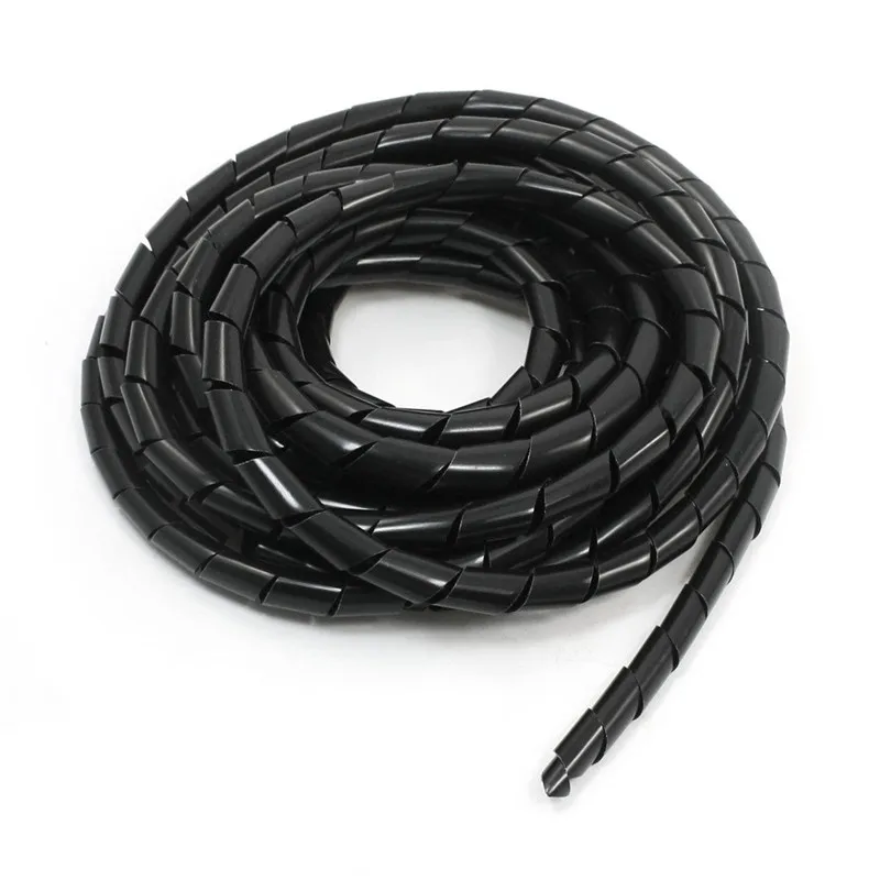 Computer Cable Spiral Wrap / 6 foot Cable Wrap / Spiral Wrap, Black ...