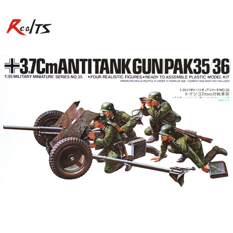 Tamiya 35035 1/35 Scale Military Model Kit German 37mm Anti-Tank Gun ...