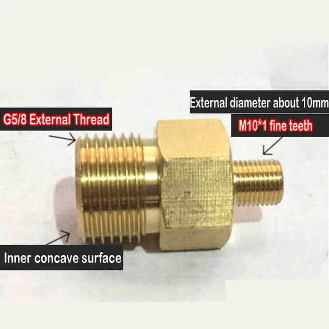 Helium regulator G5/8 thread to Helium tank cylinder adapter, external ...