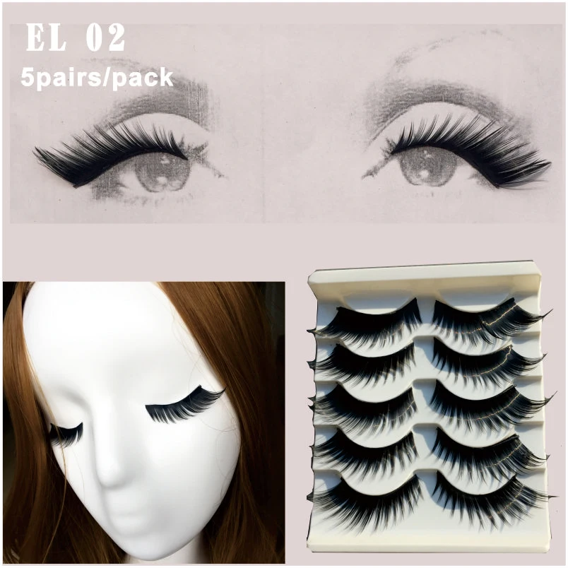 5-Pairs-Set-Black-Winged-Exaggerated-False-Eyelashes-Messy-Lashes ...