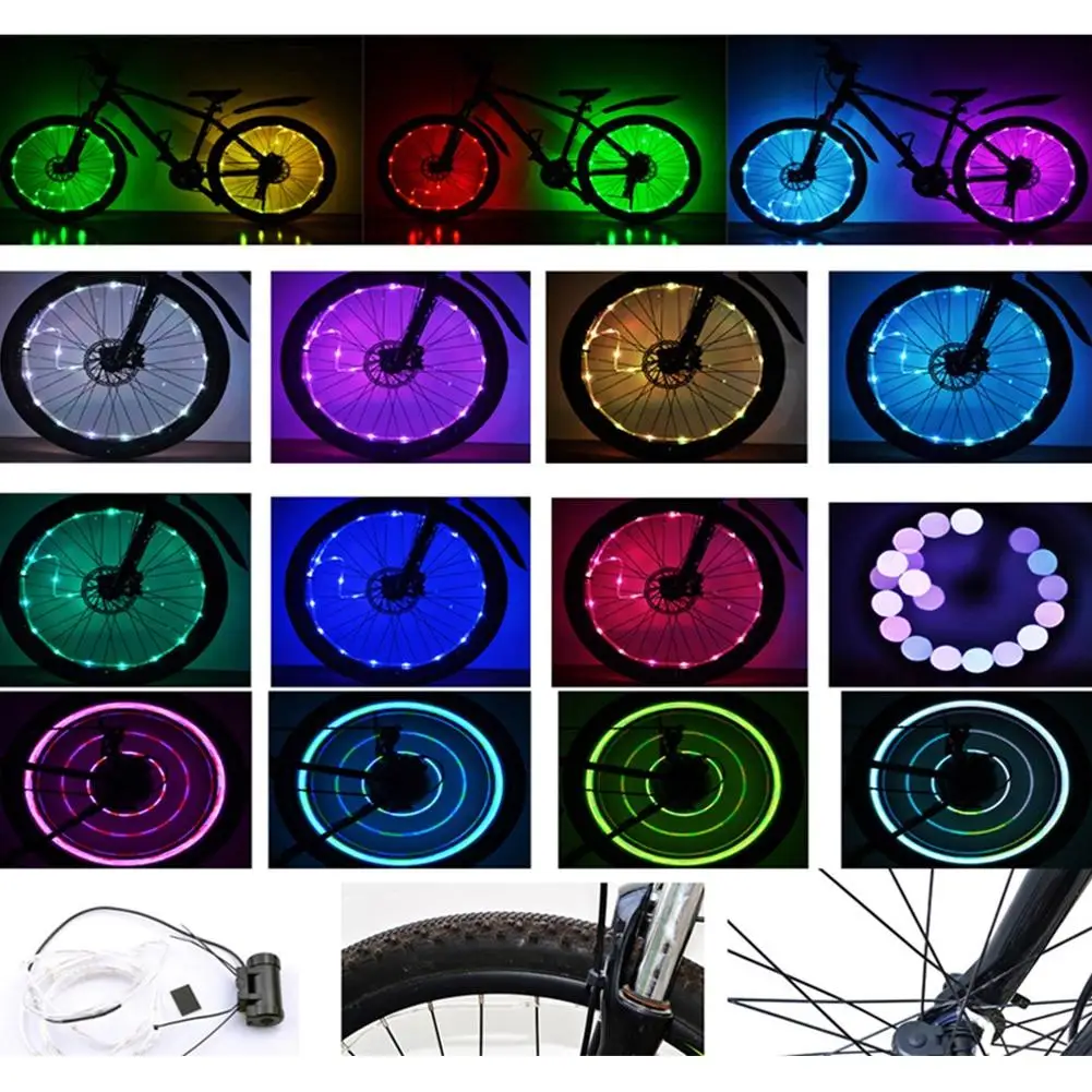LumiParty Battery Powered LED Bike Wheel String Lights Waterproof Spoke ...