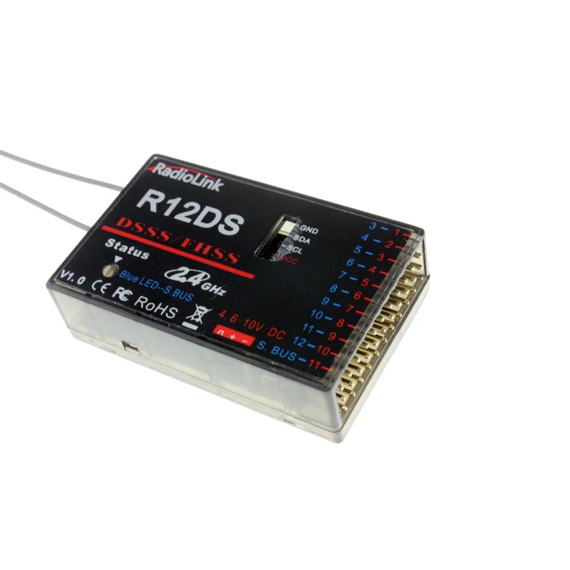 RadioLink R12DS 12CH 12 Channel Receiver 2.4Ghz For AT10 Transmitter ...