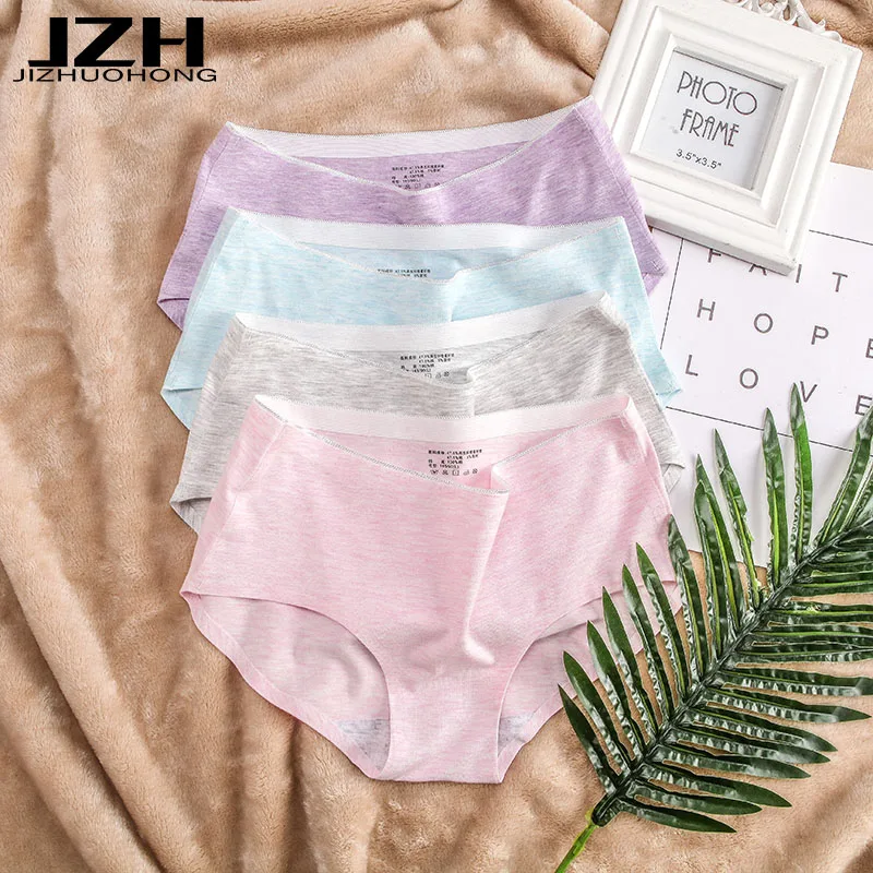 JZH High Quality 4PCS/lot Sexy Women Panties Solid Seamless intimates ...