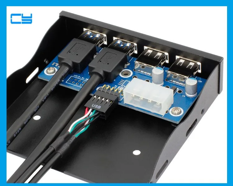 For Desktop DIY 3.5 Inch Floppy Driver Bay 20 Pin 4 Ports USB 2.0+USB 3 ...