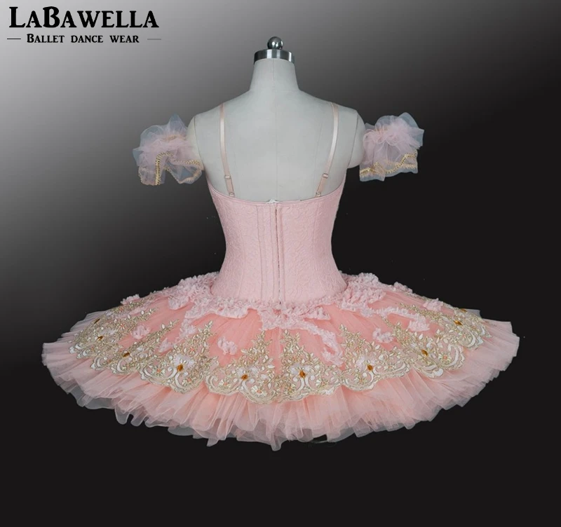 Sugar Plum Fairy Professional Pancake Tutu Peach Pink Women Flower ...