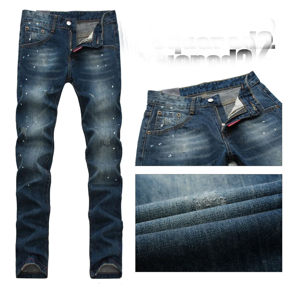 D2 men's jeans fashion jeans male tide repair minimalist boutique DSQ ...