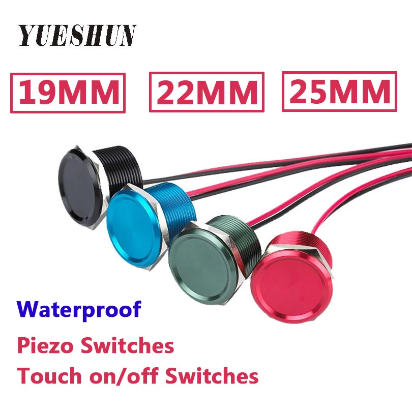 Yueshun 16mm 19mm 22mm 25mm Metal Piezo Switch Waterproof Ip68 Touch ...