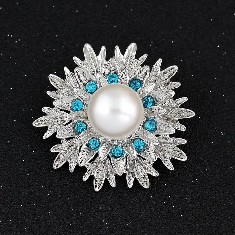 Fashion Luxury Jewelry Silver Plated Crystal Pin Brooches Women Costume ...