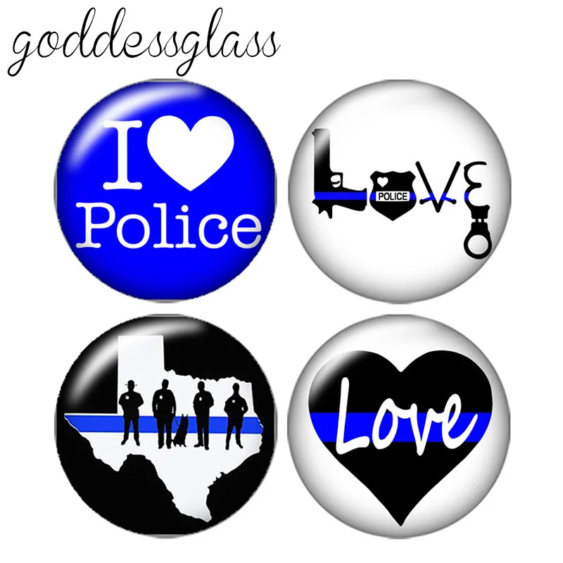 I-love-police-10pcs-12mm-18mm-20mm-25mm-Round-photo-glass-cabochon-demo ...
