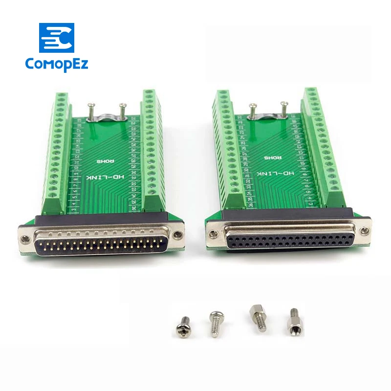 DB37 Plug Female Male Connector Jack D SUB 37 Pin Port Terminal ...