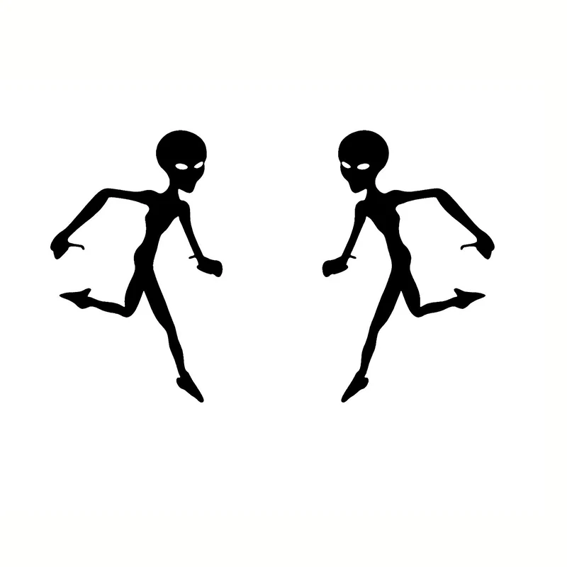 2 Zombie Alien Silhouette Car Truck 1 Right & 1 Left Run Vinyl Decals ...