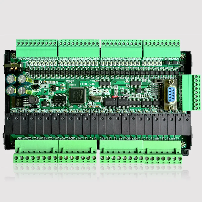 FX1N FX2N FX3U 56MR 32DI 24 Relay 6AD 2DA PLC RS232 RS485 Modbus RTU ...