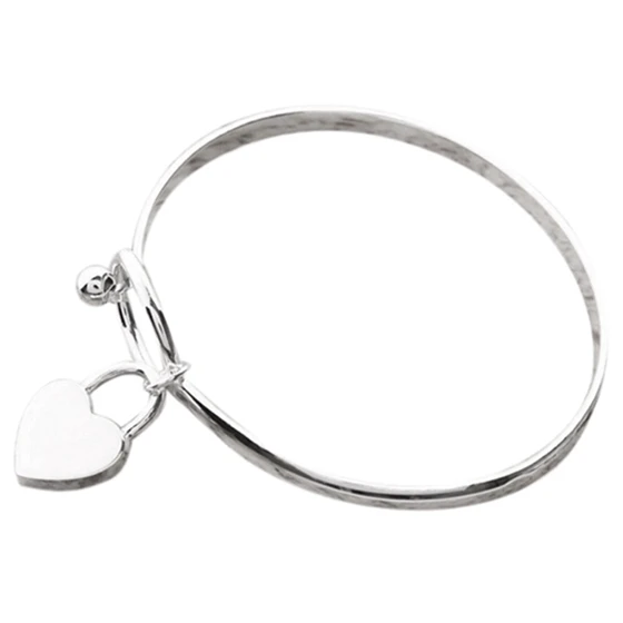 Silver Heart Lock Bangle Bracelet|lock bangle bracelet|bangle ...