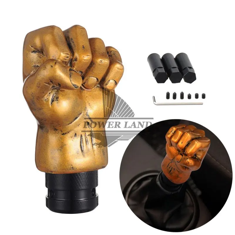 Gold Color Resin Car Gear Shift Knob Resin Fist Shape Gear Shift Knob ...