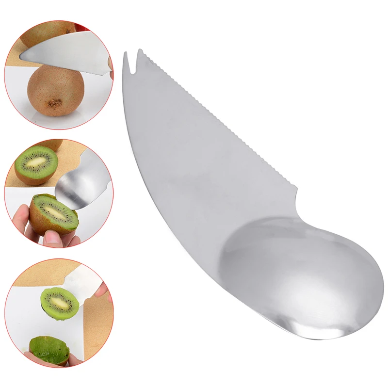 2 in 1 Kiwi Spoon knife Stainless Steel Avocado Kiwi Dig Spoons ...