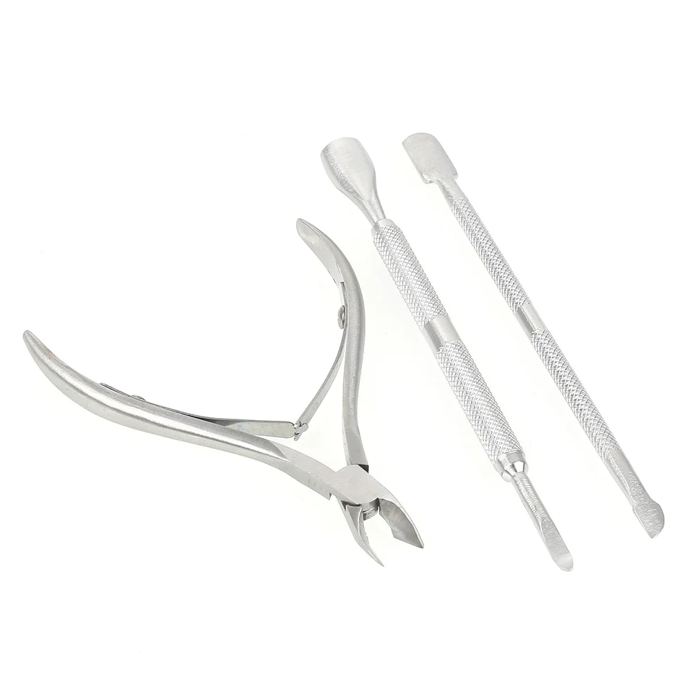 Pro-3pcs-set-Nail-Art-Tools-Stainless-Steel-Cuticle-Nipper-Spoon ...