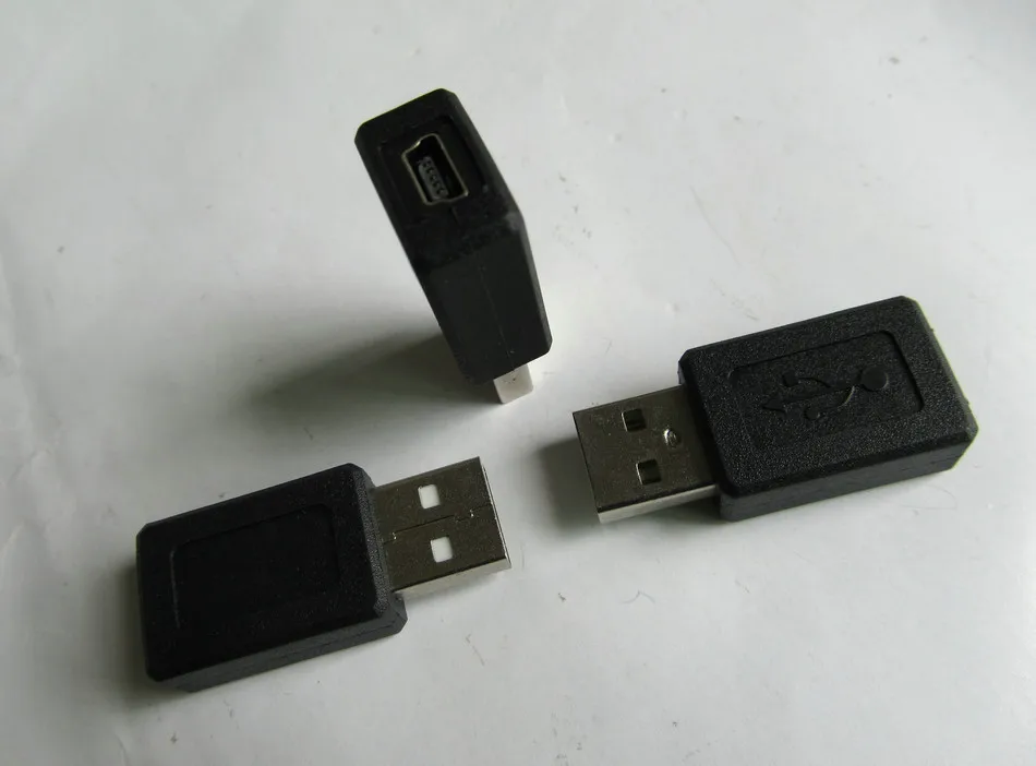 10 pcs Straight Mini usb b female 5 pin to USB 2.0 male connector plug ...