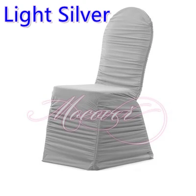Light Silver Colour Ruffled Chair Cover Universal Lycra Chair Cover ...