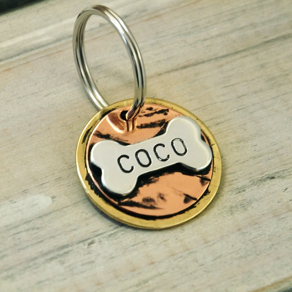 Personalized Pet ID Tag Bone Dog Tag Tag Custom Hand Stamped Pet Personalized Pet ID Tag Bone Dog Tag Tag Custom Hand Stamped Pet