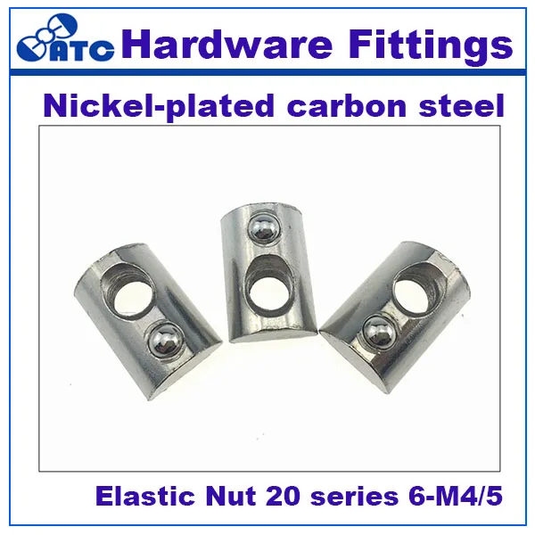 High quality standard 50pcs/lot Elastic Nut 20 series 6 M4/5 Nickel ...