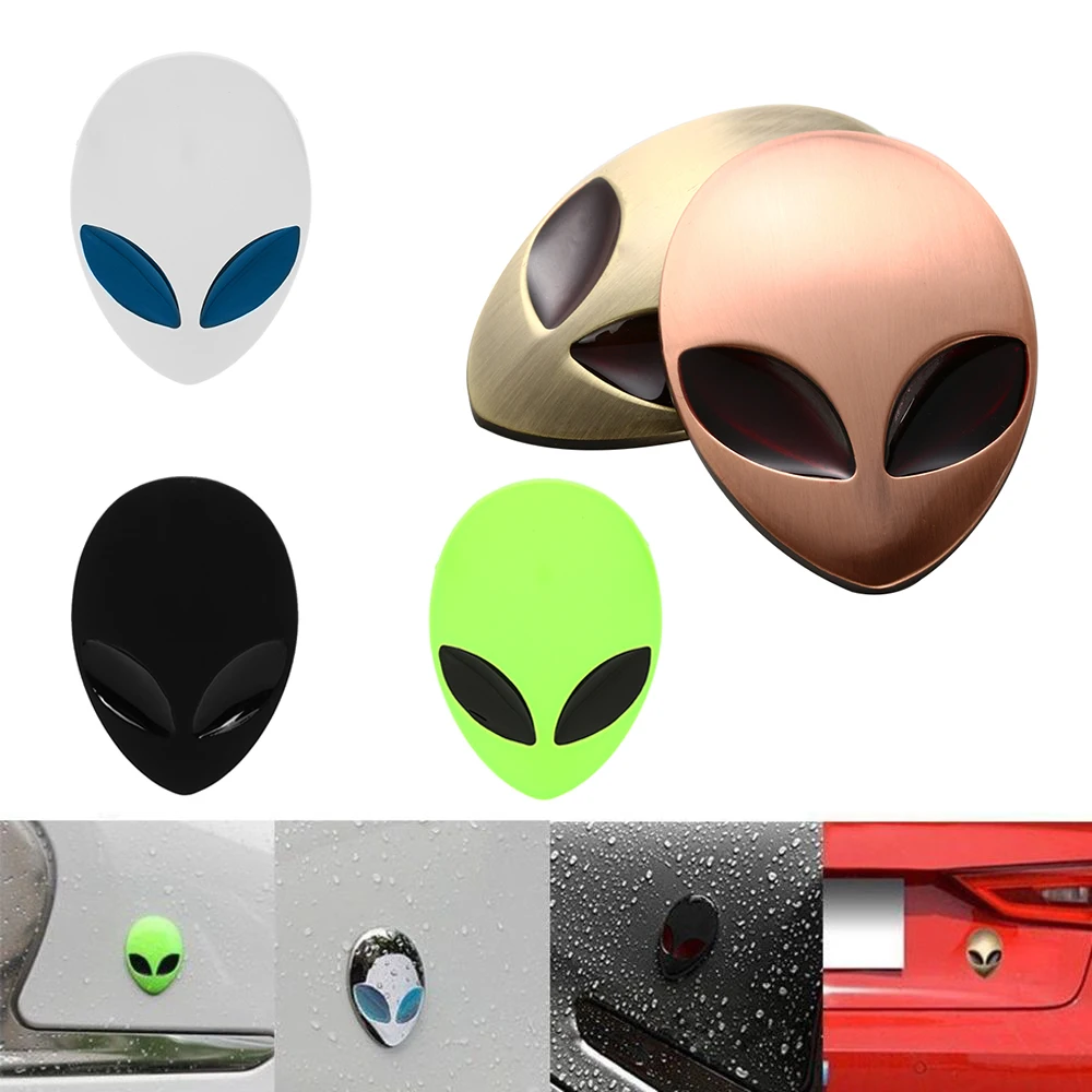 מוצר - 2018 Hot Full Metal 3D Alienware Alien Head Auto Logo Sticker ...