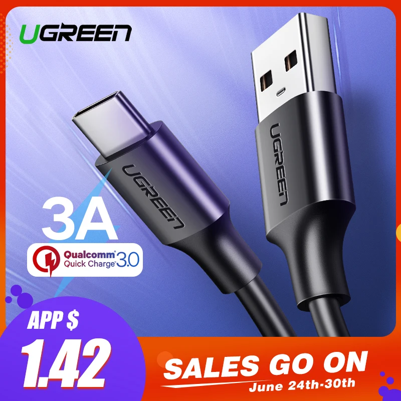 Ugreen USB Type C Cable for Xiaomi Redmi Note 7 mi9 USB C Cable for ...
