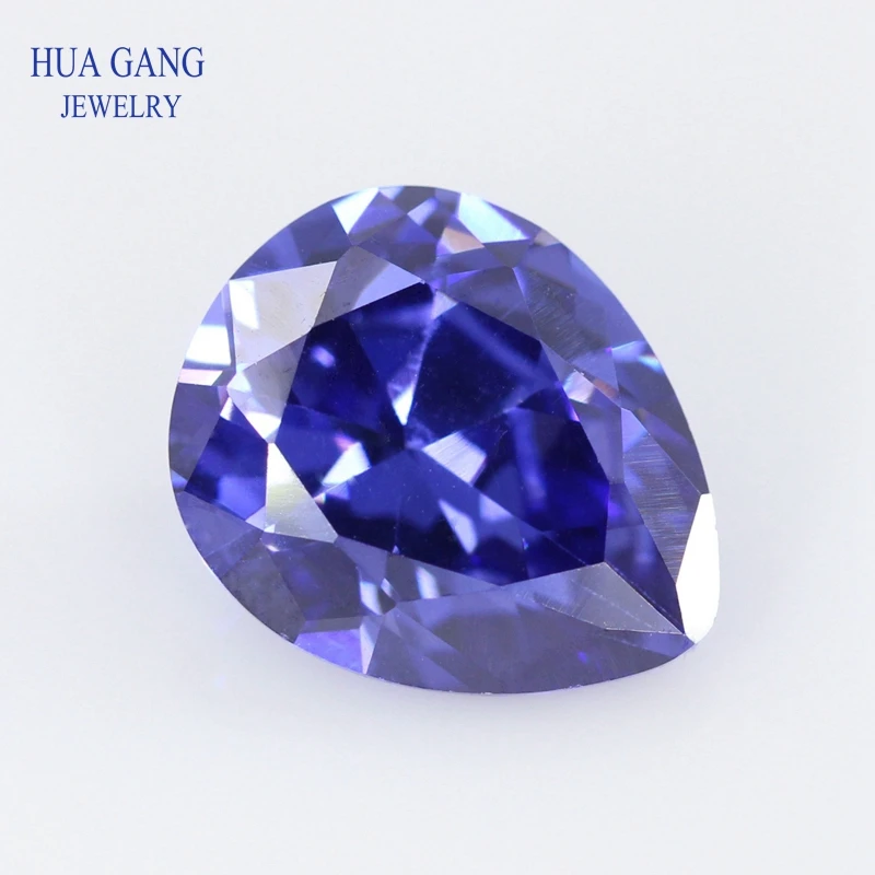 2x3 15x20mm Pear Shape Tanzan Blue AAAAA Cubic Zirconia Synthetic Gems ...
