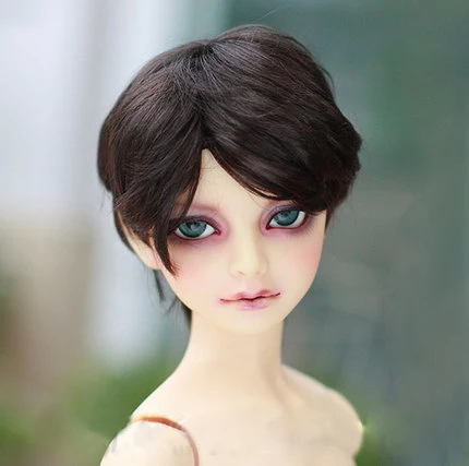BJD doll hair wigs brown black Imitation mohair short wigs for 1/3 BJD ...