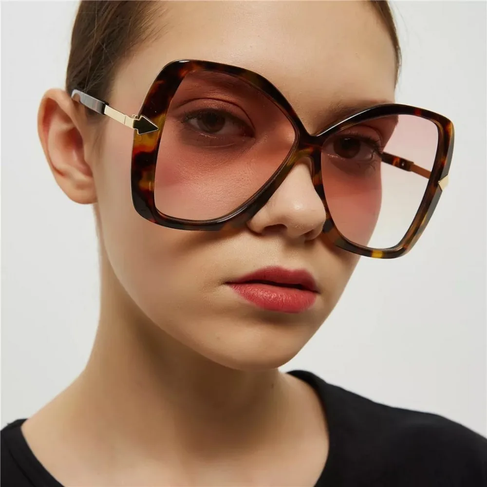 813069 retro big glasses glasses women arrow sunglasses large box ...