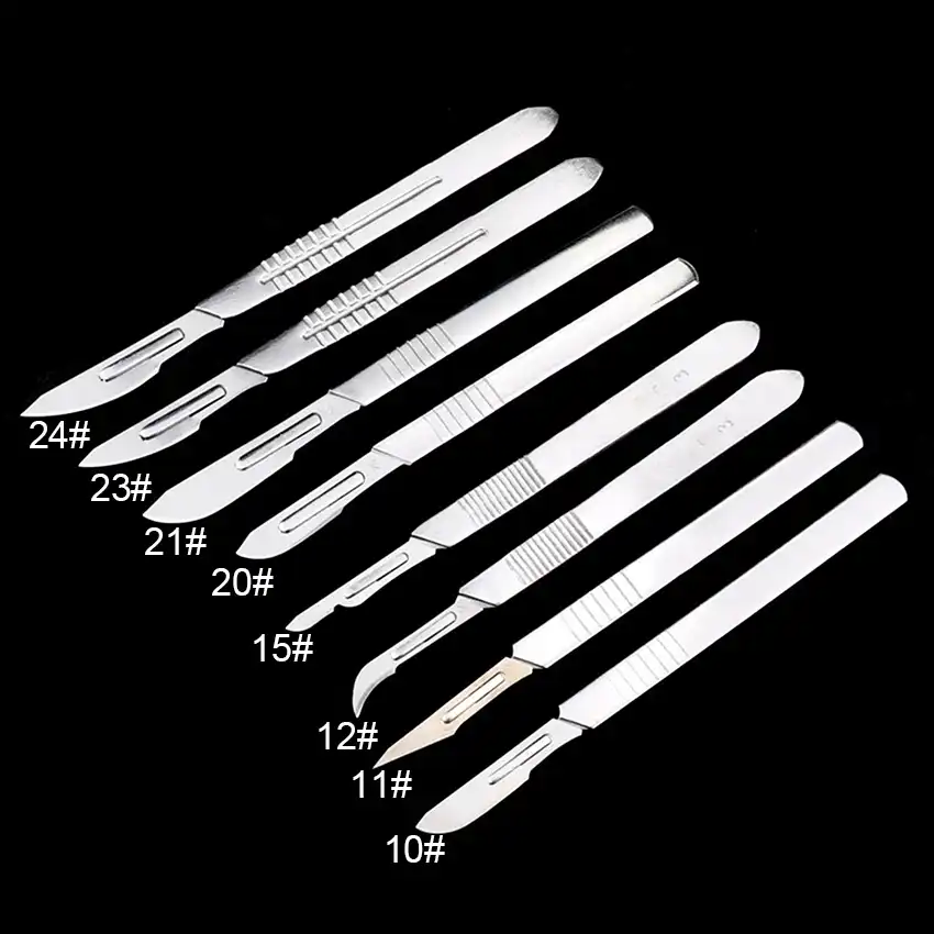 1 Set 10 pc 10# 24# Carbon Steel Surgical Scalpel Blades + 1pc 4 ...