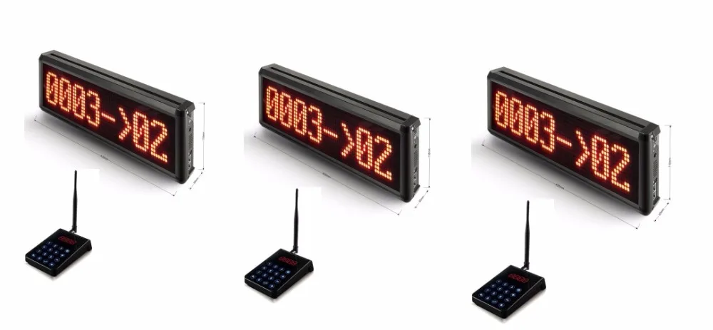 Wireless queue Management System restaurant calling system 3 sets queue ...