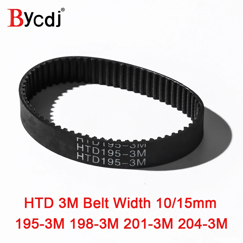 Arc HTD 3M Timing belt C= 195 198 201 204 width 6/7/9/10/15/17mm Teeth 65 66 67 68 HTD3M ...
