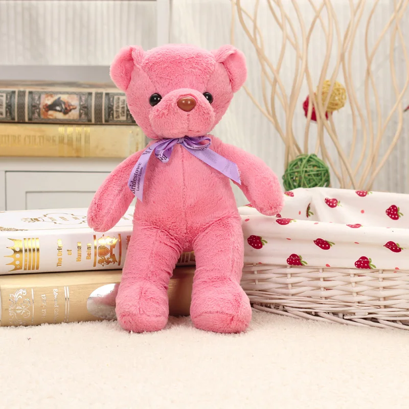 about 35cm dark pink teddy bear plush toy lovely bowtie bear soft doll ...