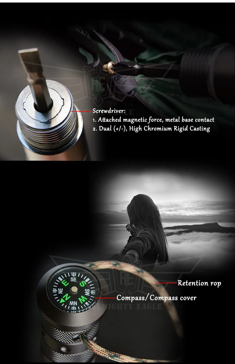 Almighty Eagle Outdoor Defense Tactical Stick Alpenstock Hiking Camping ...