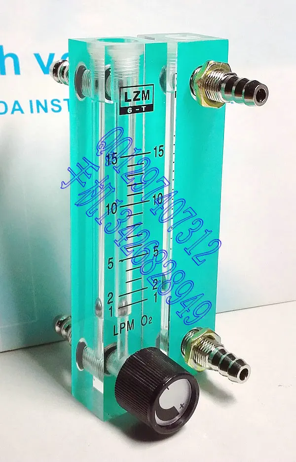 LZM 6T adjustable O2 oxygen flowmeter small square 2 15L/min panel type ...