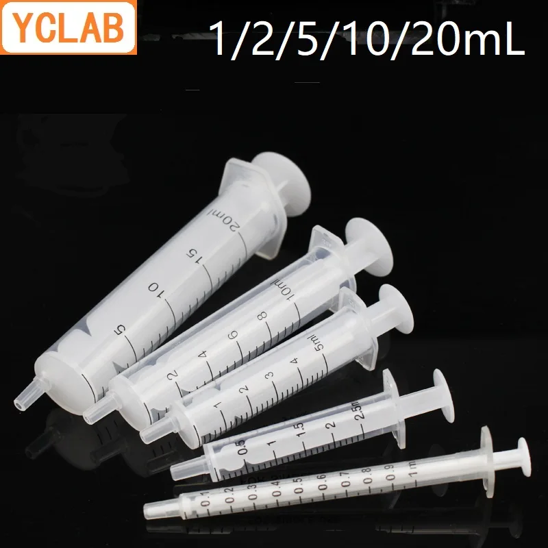YCLAB 1/2/5/10/20mL Plastic Syringe Injector Ink Glue Sampler with no ...