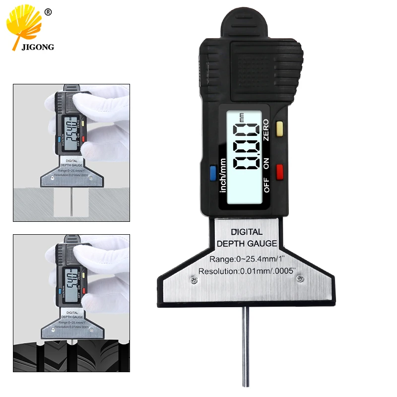 Black-Digital-Tread-Depth-Gauge-0-25MM-Measuring-Ruler-Pressure-Car ...