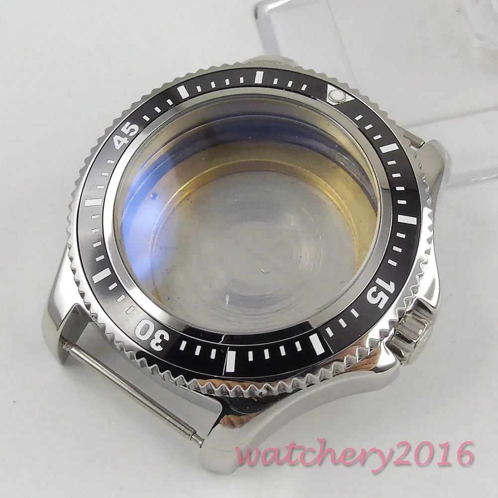 New 44mm Bliger Black Rotating Bezel Steel Case Hardened Mineral Glass ...